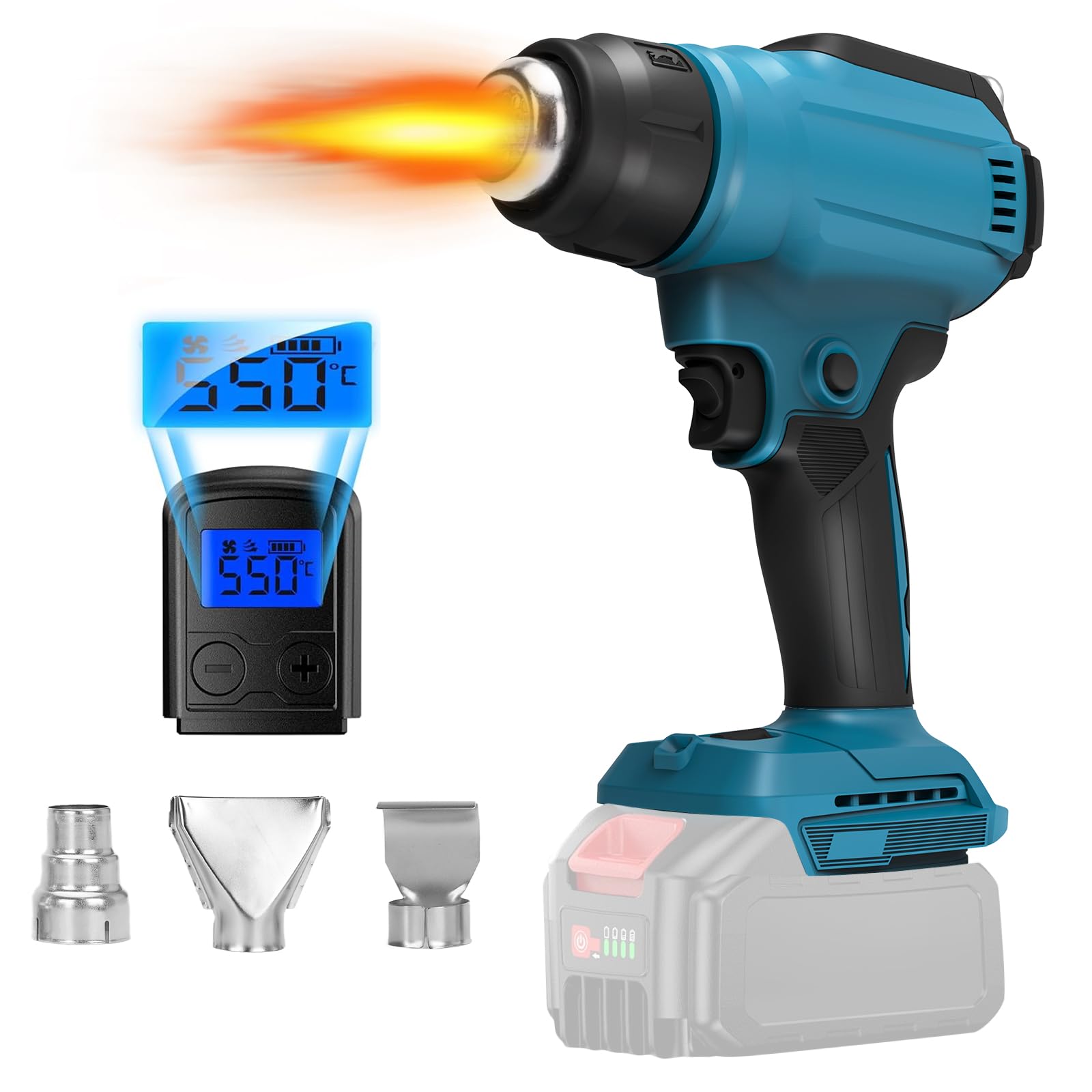 Cordless Heat Gun Compatible with Makita 18V Battery, 2 Speed Cordless ...