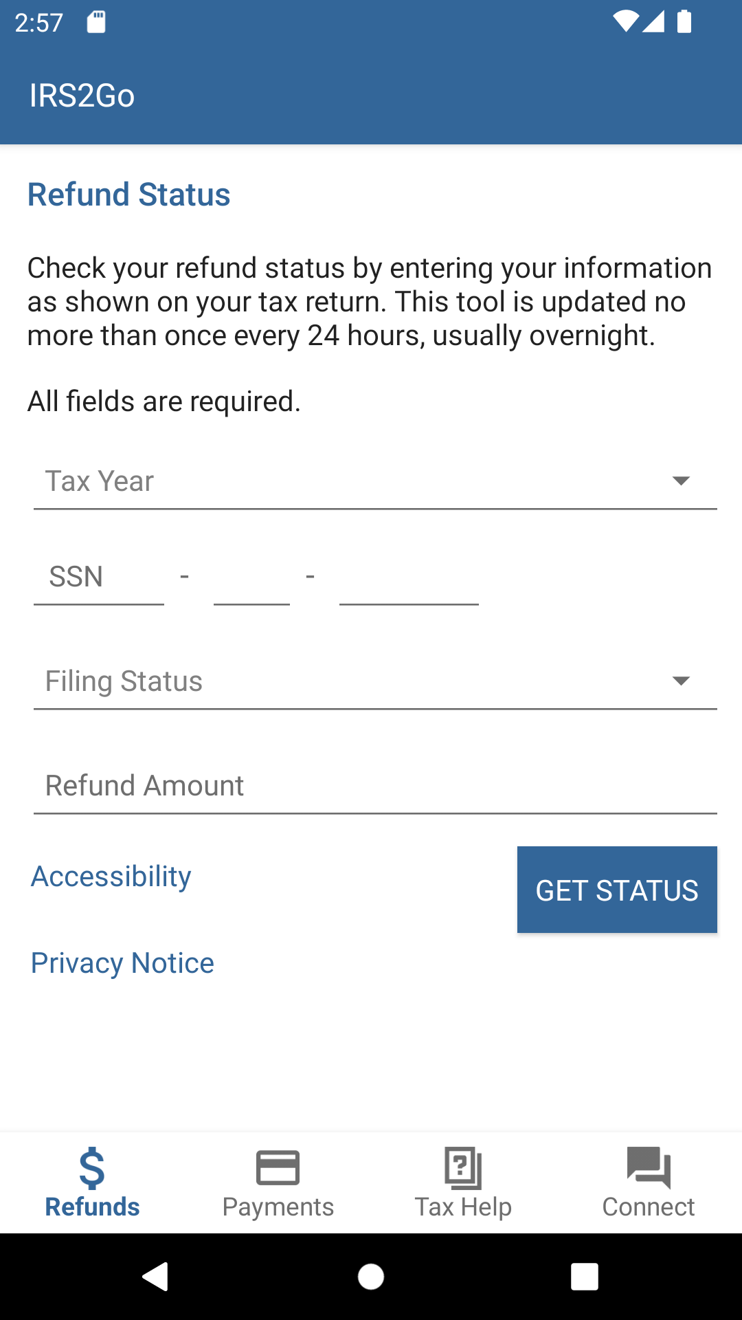 Aplicación IRS2Go en Amazon Appstore