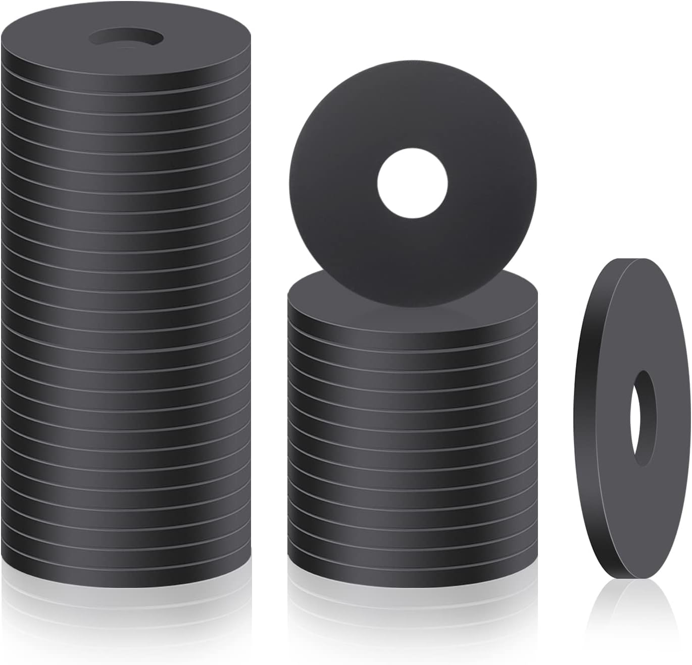 50pcs Large Flat Rubber Washers Assortment Kit, 25mm Heavy Duty Black ...