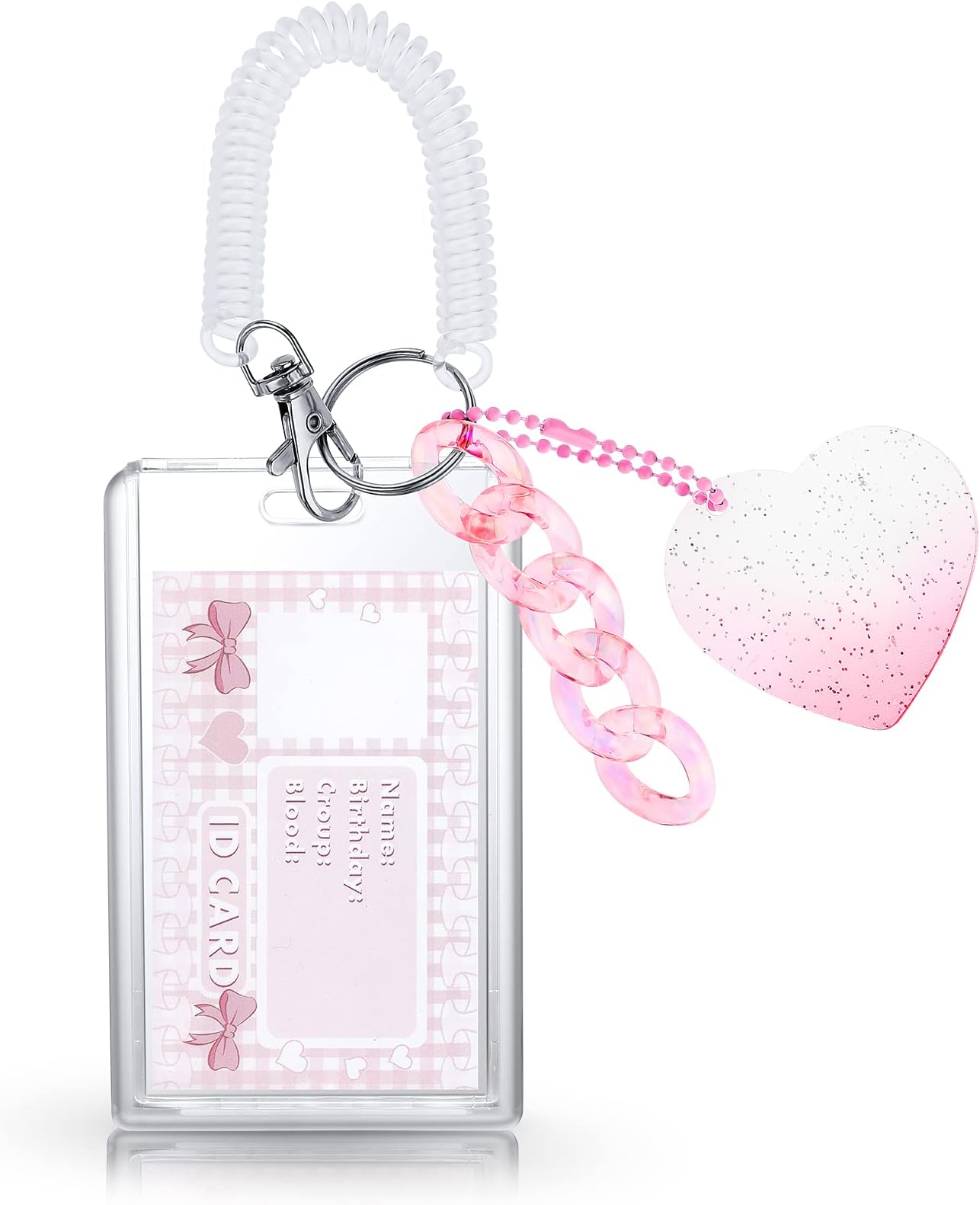 TIESOME Acrylic Photocard Holders Keychain ID Badge Holder with Spiral ...