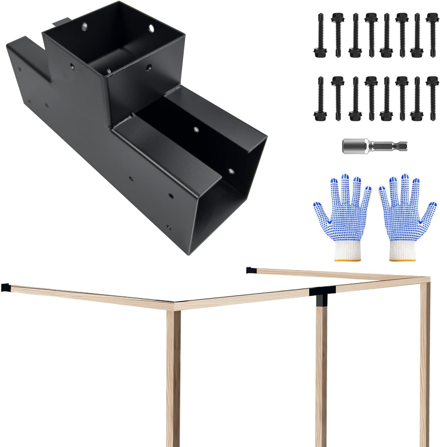 Amazon.com: VoTwoofv pergola Bracket kit 4x4,3-Way T-Shaped Bracket ...