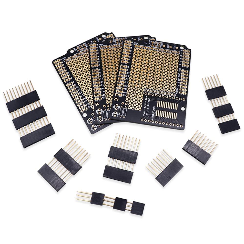 Snapklik.com : Treedix 3pcs Proto Shield Board Expansion PCB Breadboard Double Sided Tinned Gold ...