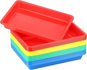 Amazon.com: QWORK Activity Plastic Art Trays, 24 Pcs, 11 x 8.66 x 0.98 ...