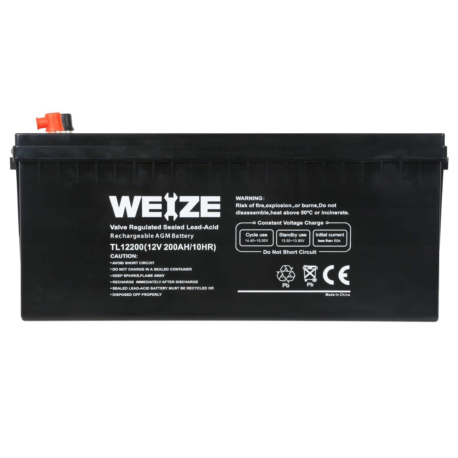 Snapklik.com : 12 Volt 200Ah Deep Cycle AGM Battery, 3% Self-Discharge ...