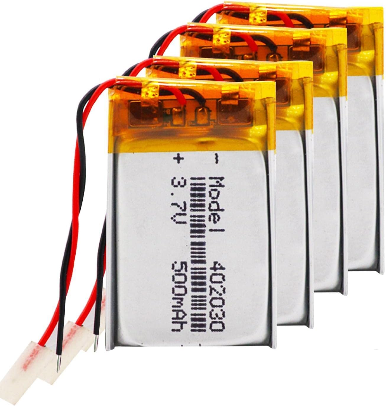 Amazon.com: JINMEIXIANG 4pcs 500mAh 3.7V 402030 042030 Lithium Li-ion ...