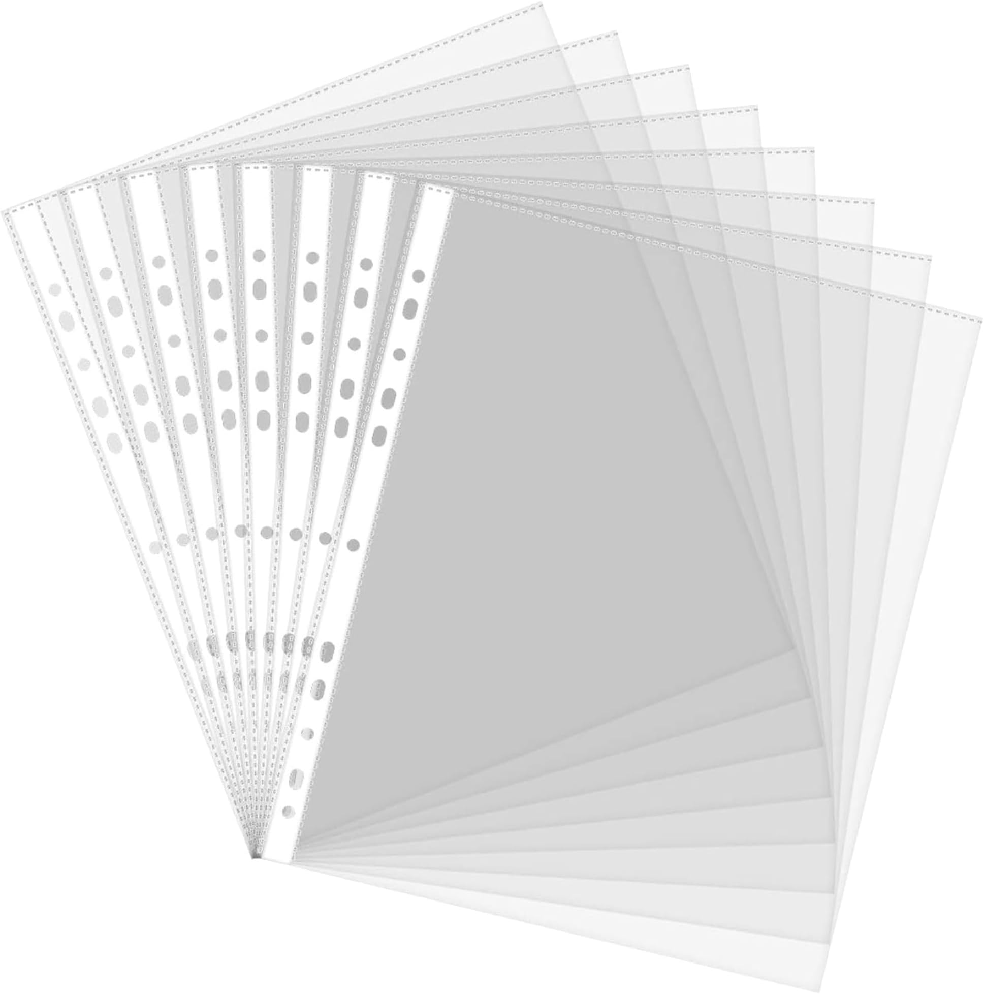 100 x Clear A4 Plastic Punched Punch Pockets, 160 Micron Heavy Duty ...