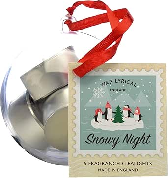 Amazon.com: Wax Lyrical 5 Pack Snowy Night Scented Tealight Candles ...