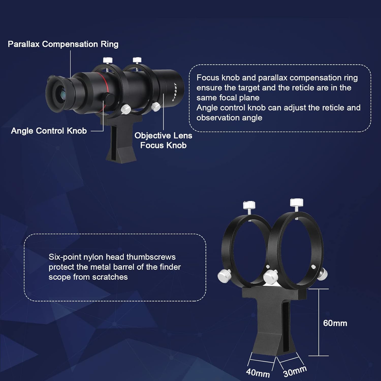 Buy SVBONY SV208 Finder Scope, Straight-Through Corrected Image FMC ...