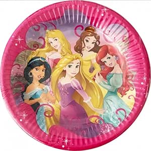 JAVOLI Disney Princess Paper Plates - Rapunzel Jasmine Ariel Belle ...