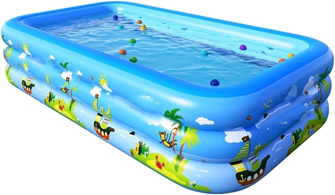 VATTEA Swimming Pool Inflatable Three Ring Pool Automatic Inflatable ...
