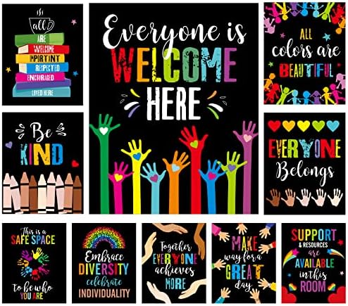 Amazon.com : 10 Pieces Classroom Welcome Posters Motivational Classroom ...