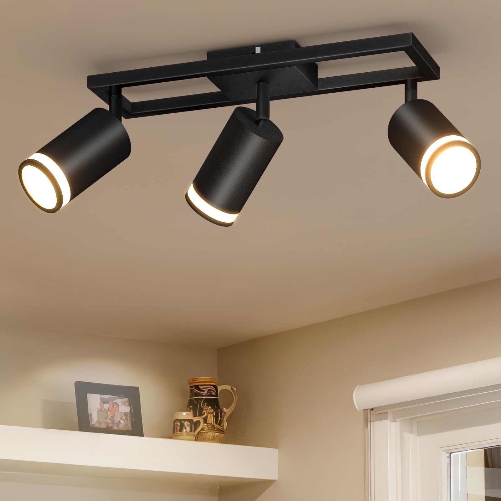 Dehobo LED Kitchen Ceiling Lights GU10, Black Ceiling Spotlights 3 ...