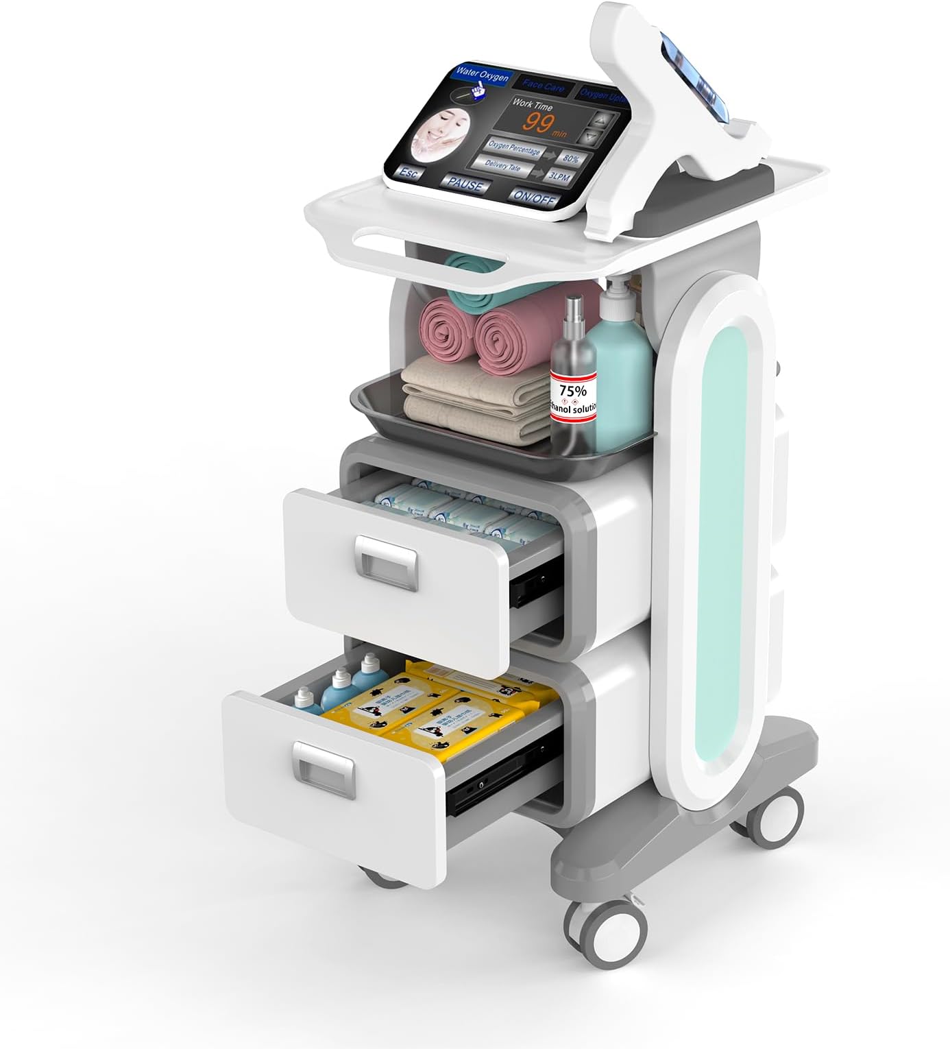 Amazon.com: Medical Carts with Wheels and Drawers, Mobile Trolley Cart ...