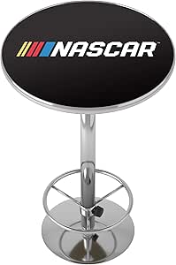 Amazon.com: Trademark Global NASCAR Logo Bar Table with Footrest, White ...