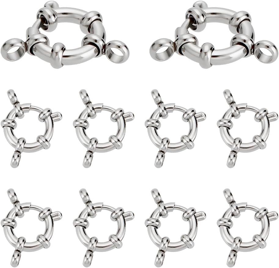 Amazon.com: PH PandaHall 10pcs Stainless Steel Spring Ring Clasps with ...