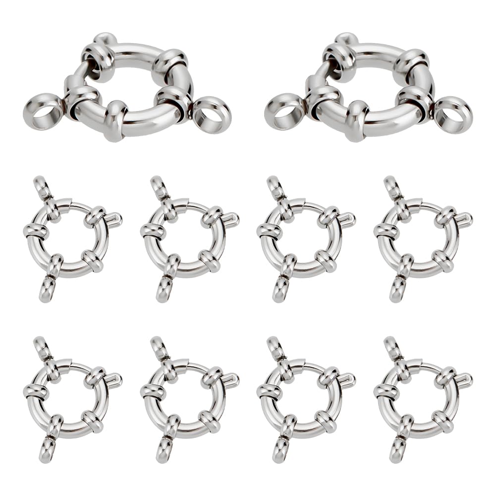 Amazon.com: PH PandaHall 10pcs Stainless Steel Spring Ring Clasps with ...