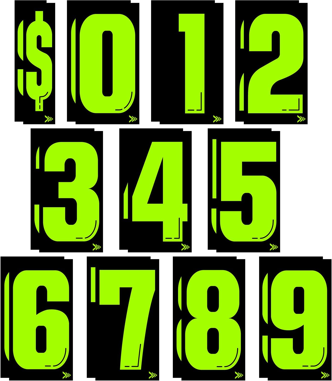 Amazon.com - EZ Line Vinyl Decals for Cars Chartreuse Large Number ...