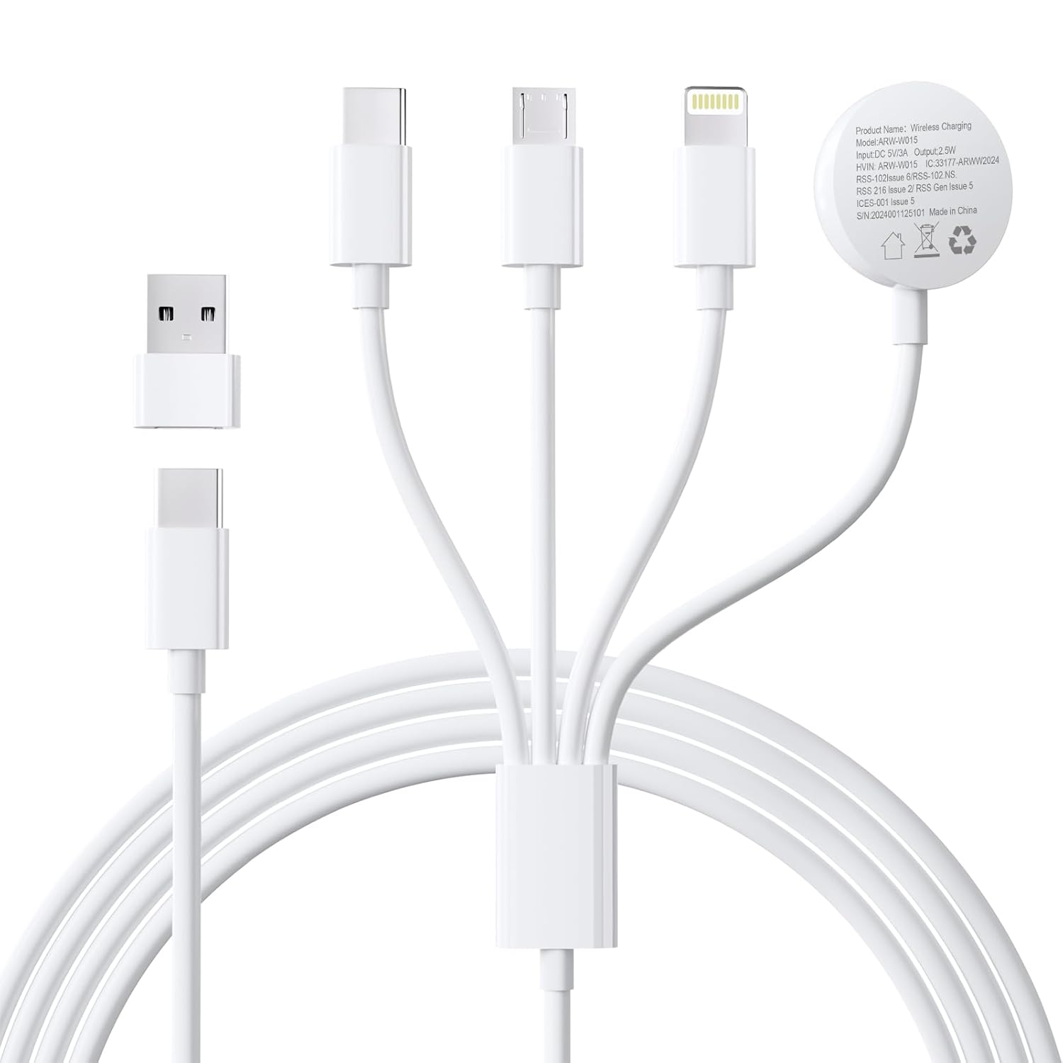 Amazon.com: 4 in 2 Multi Charging Cable for Apple Watch, 3FT iPhone and ...