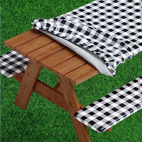 Amazon.com: Cesun Picnic Table Cover with Bench Covers and Storage Bag ...