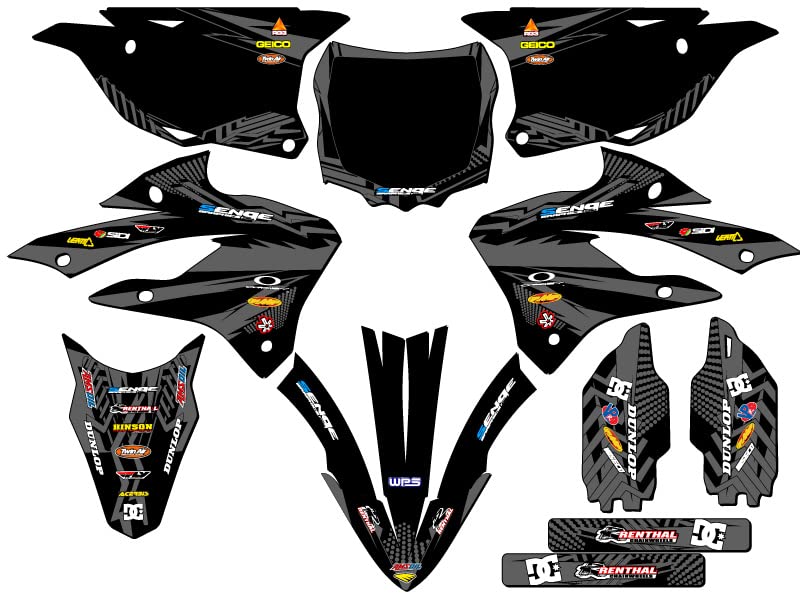 Amazon.com: 2022-2025 KX 112 Mayhem Black Senge Graphics Complete Kit ...