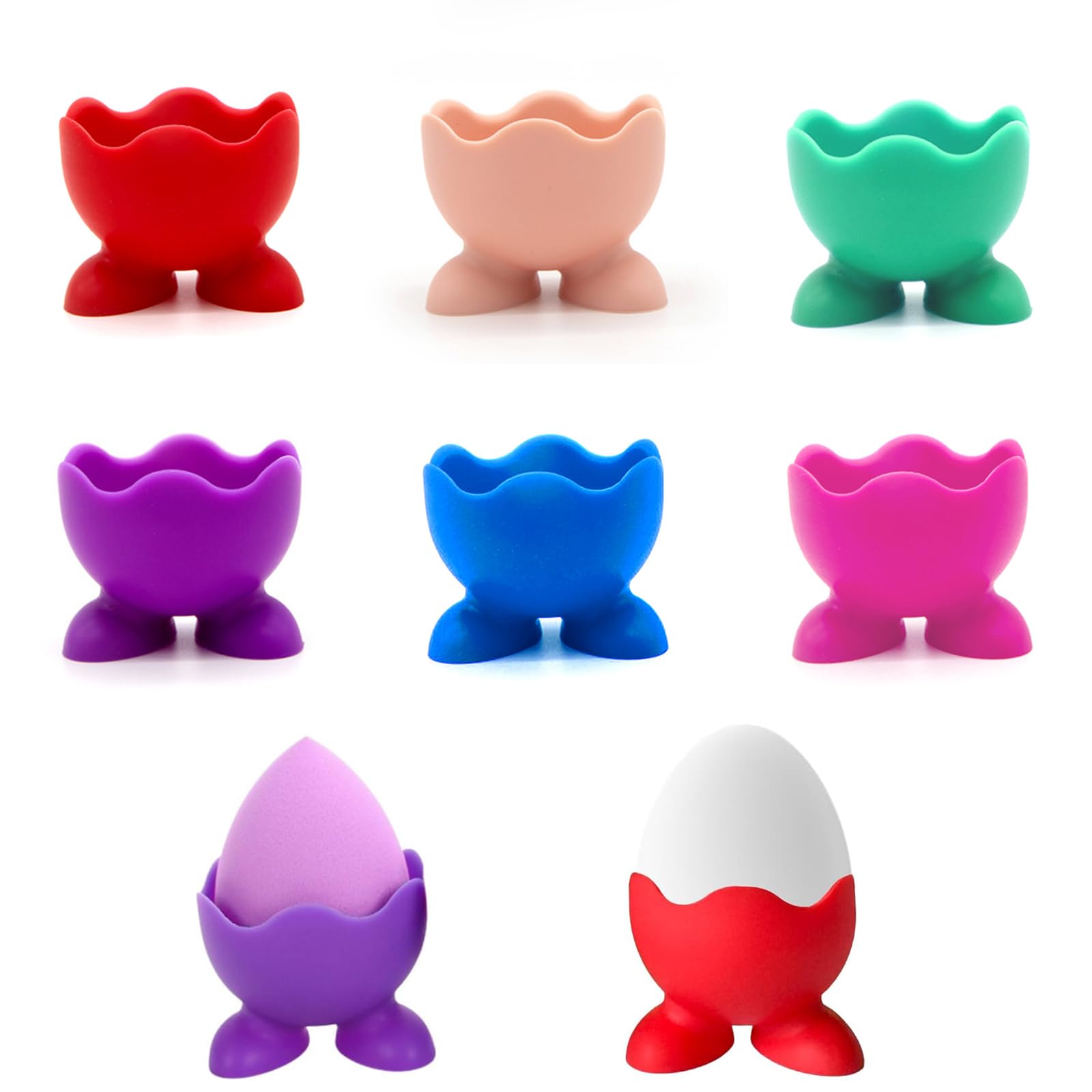 6pcs Egg Cups, Egg Cups 6, Kids Egg Cups, Boiled Egg Holder, Kitchen Silicone Egg Cups Set Egg ...