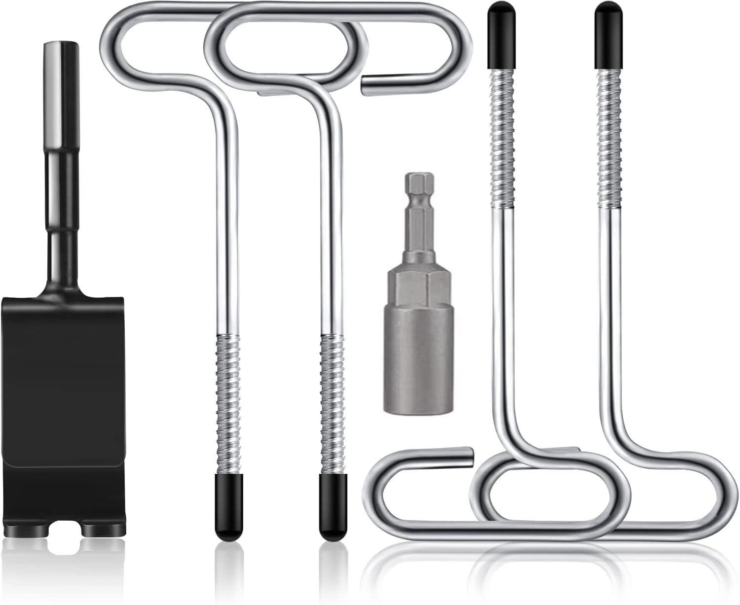 Amazon.com : Baieasy Ice Anchor Drill Adapter Kit with 4 Ice Fishing ...