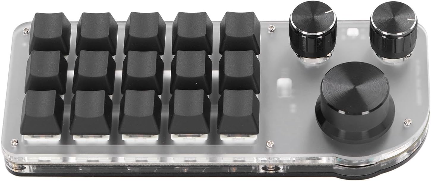 Amazon.com: GOWENIC 15 Keys 3 Knobs Mechanical Gaming Keyboard, One ...