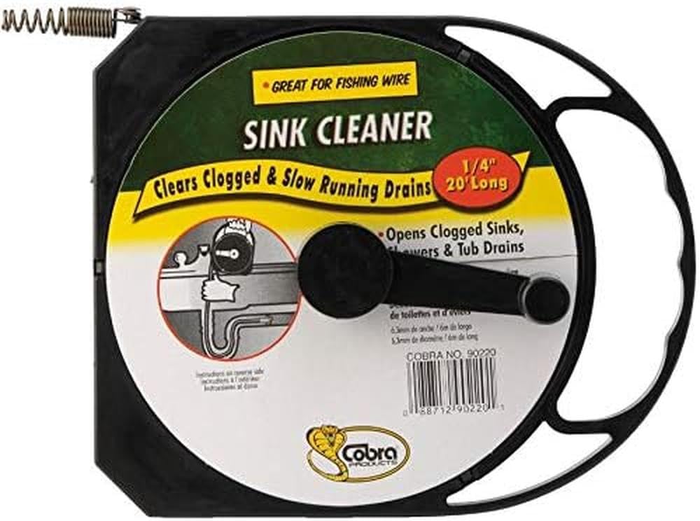 Master Plumber 90220-4 EF 20-ft Flat Rod Drain Auger, 1/4-in Thick Flat ...