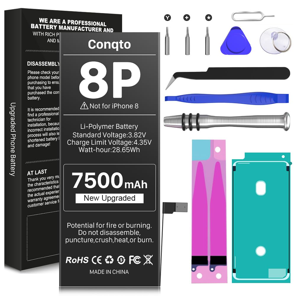 Amazon.com: (7500mAh) Battery for iPhone 8 Plus, 2024 New Upgraded ...