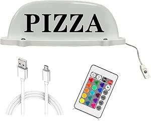 Amazon.com : ABUKALIXIN Pizza Neon Sign for Pizzeria Decor, Cab Roof ...