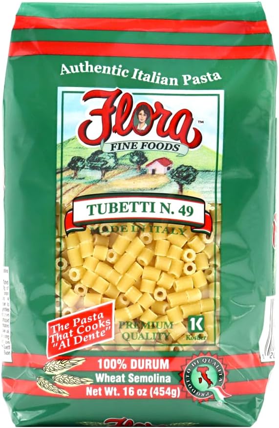 Amazon.com : Tubetti Short Pasta #49 (5 Packs of 1 lb) - Flora Foods ...