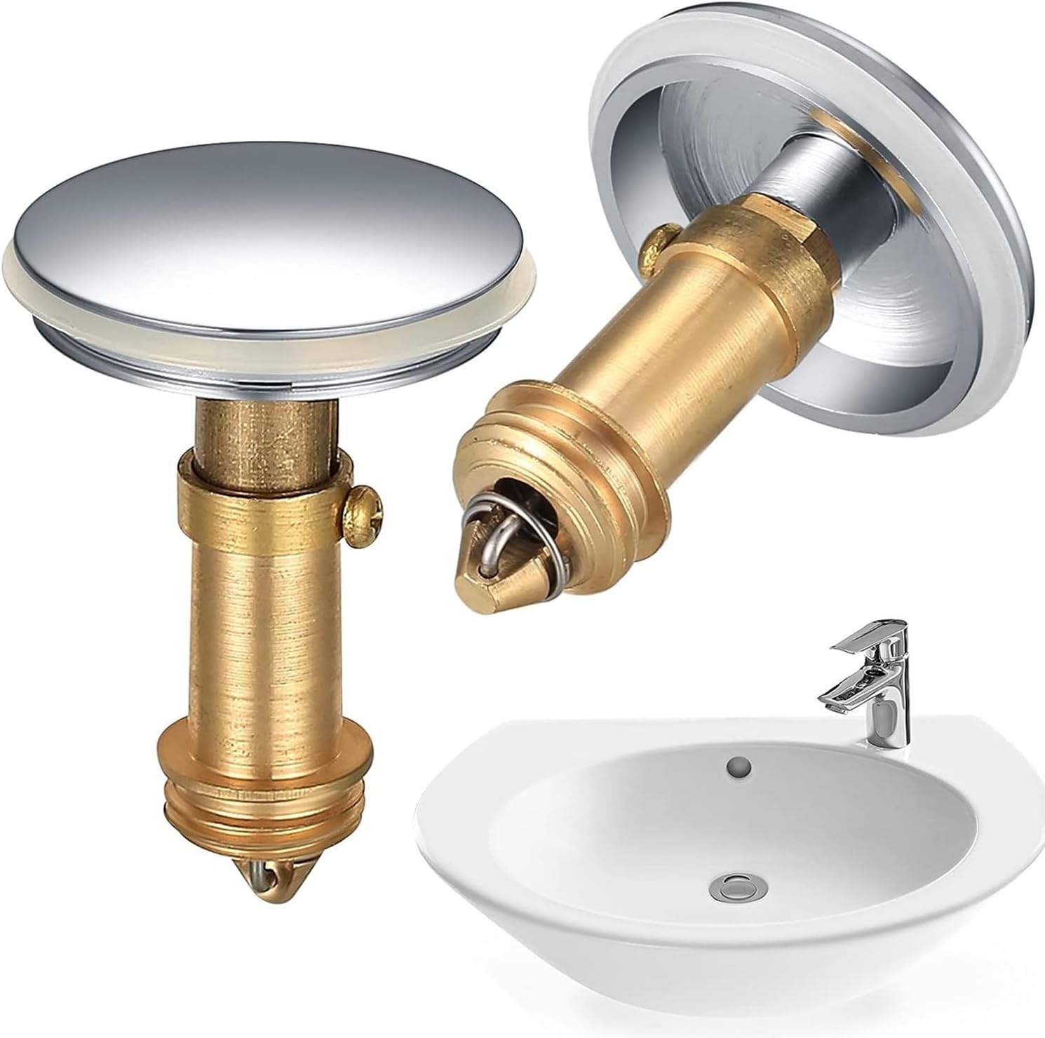 JCZD 2 PCS Bathroom Sink Drain Plug Stopper 38mm Basin Pop Up Click ...