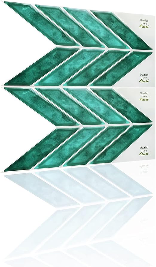 Amazon.com: funlife 5 Sheets Emerald Green Peel and Stick Sky Marble ...