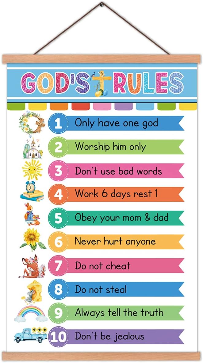 Amazon.com: KAIRNE God’s Scripture Art Print with Wood Magnetic Poster ...