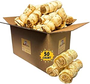 Amazon.com : Woofley's 5-6" Bully Dusted Beef Cheek Roll - (50 Count ...