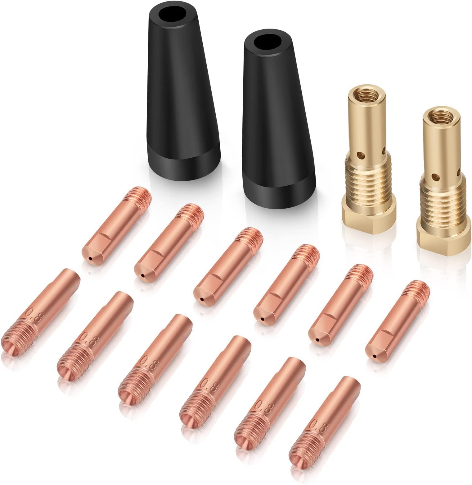 Allyearauto 7PCS MIG Welding Flux Core Nozzles, Contact Tips and ...