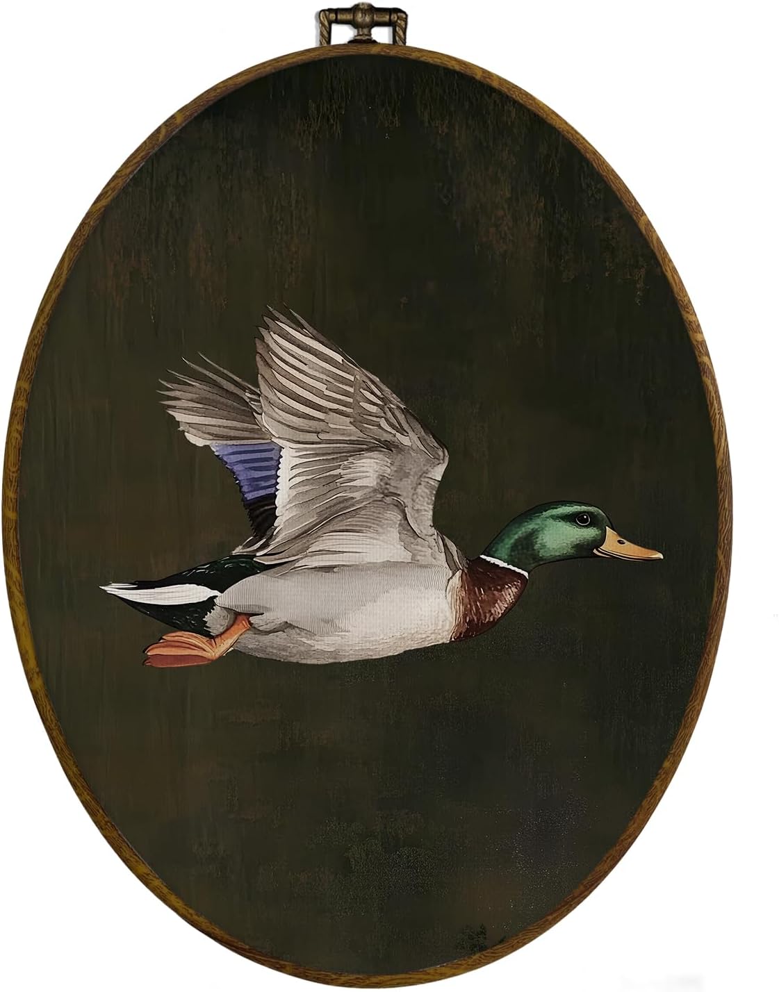 Amazon.com: dvhdajed Mallard Duck Oval Wall Art Decor, Farmhouse Dark ...