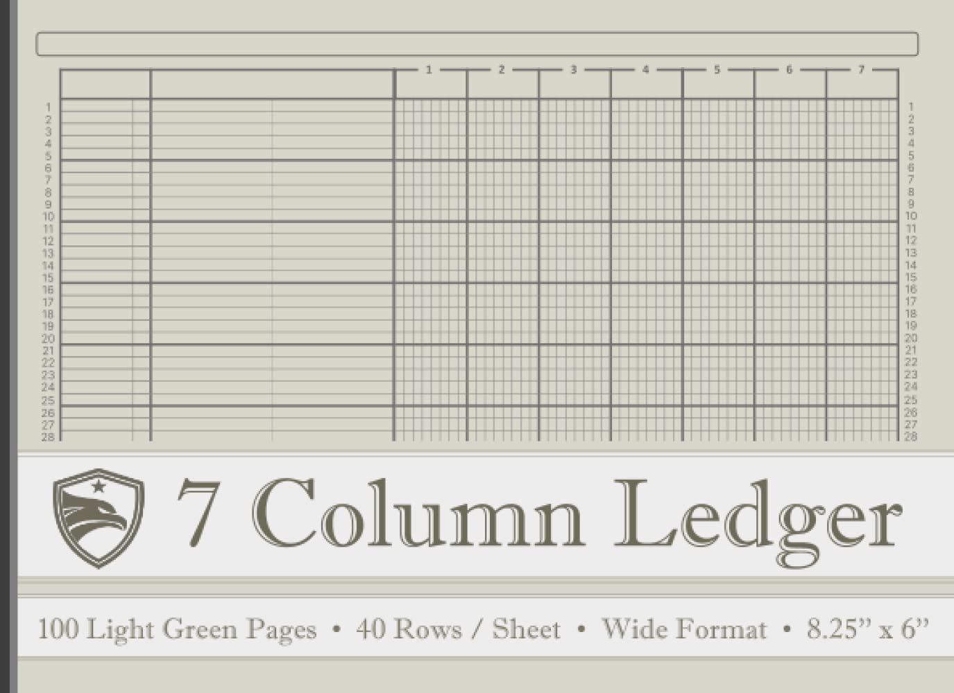 Amazon.com: 7 Column Ledger Book : Green Columnar Pad for Bookkeeping ...