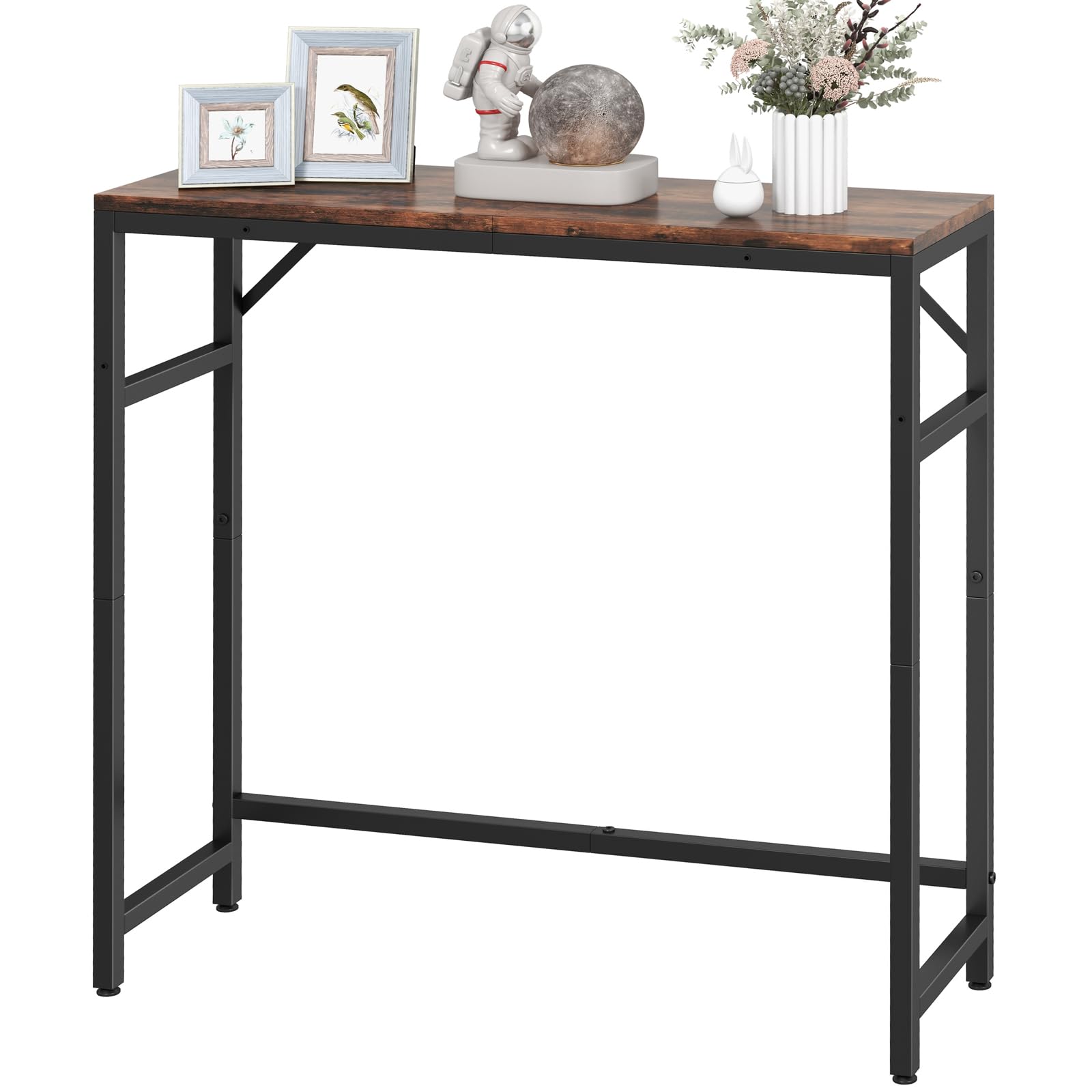 Livofloral Narrow Console Table, 75 cm Entryway Table with 2 Support ...