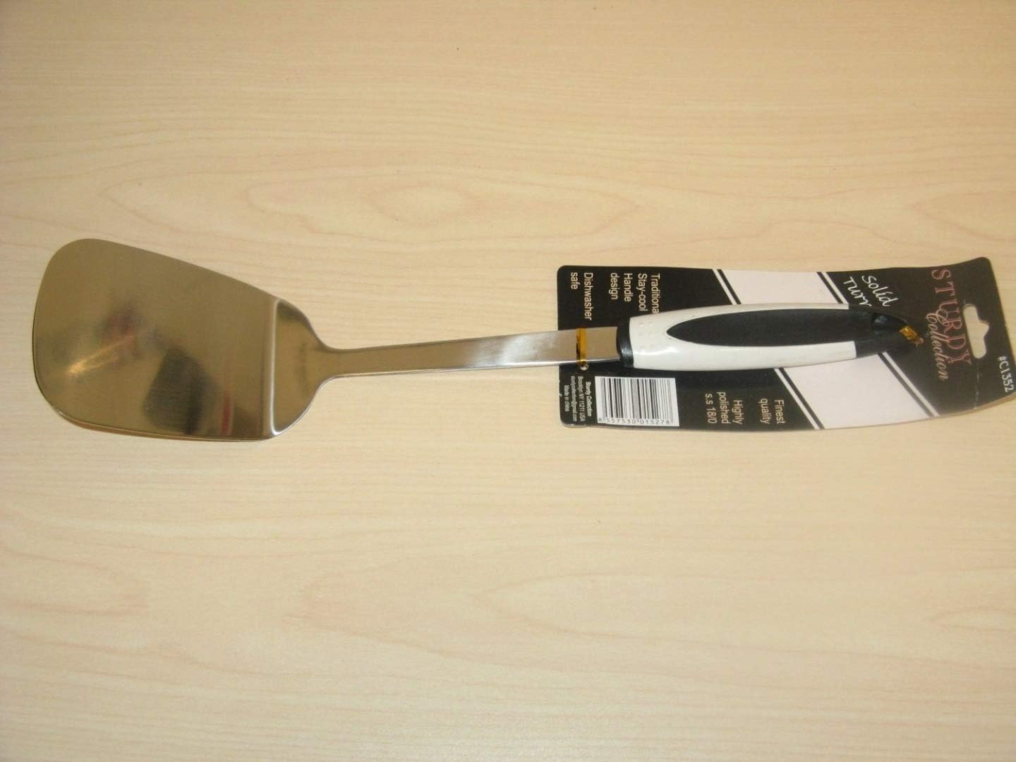 Amazon.com: Stainless Steel Solid Turner with Plastic Handle: Spatulas ...
