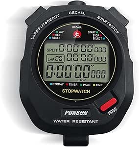 100 Lap Digital Stopwatch Timer,100 Split Memory Time,Pace Mode With 3 ...