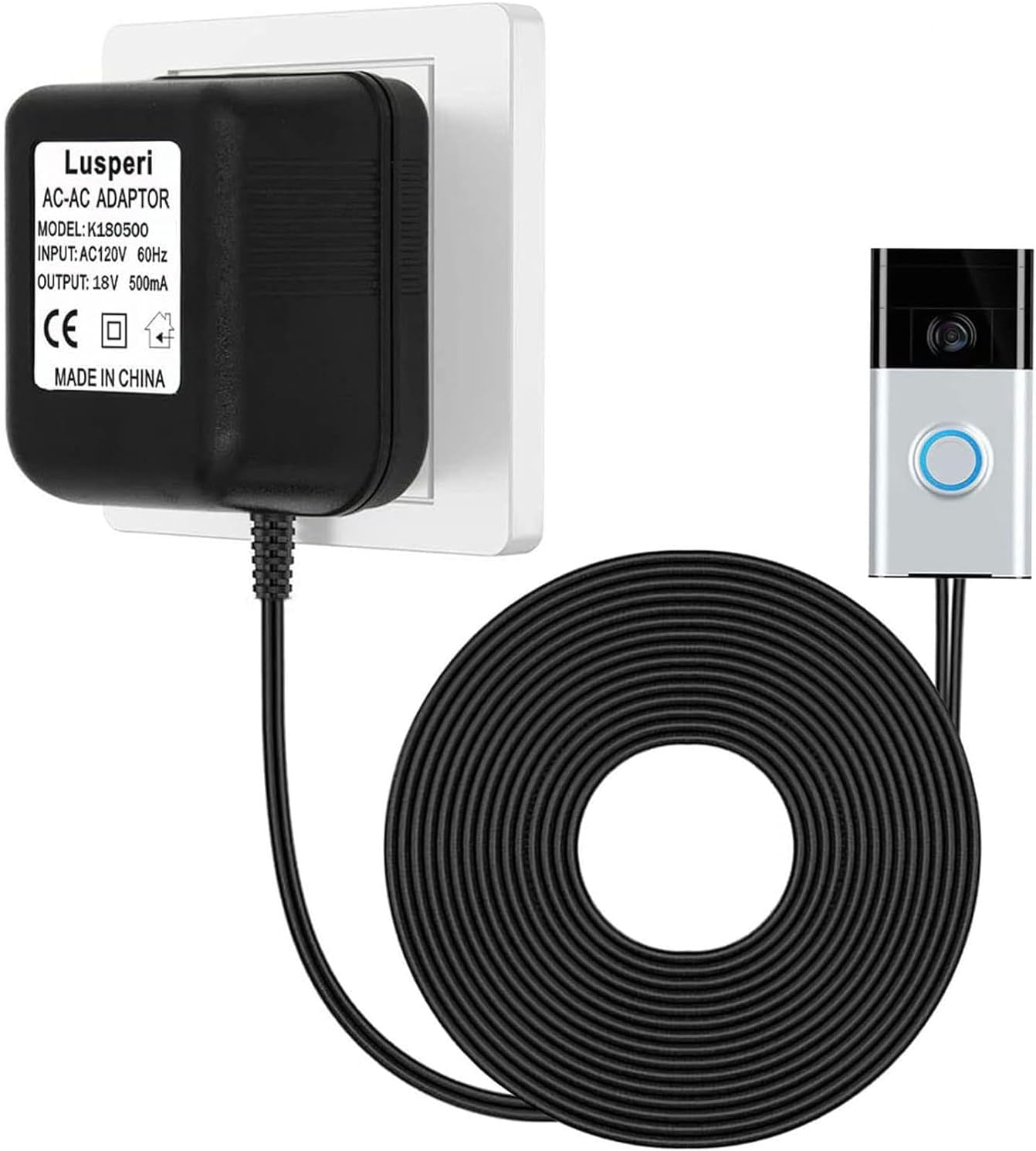 Doorbell Transformer, 18V / 800mA Power Adapter for Ring Video Doorbell ...