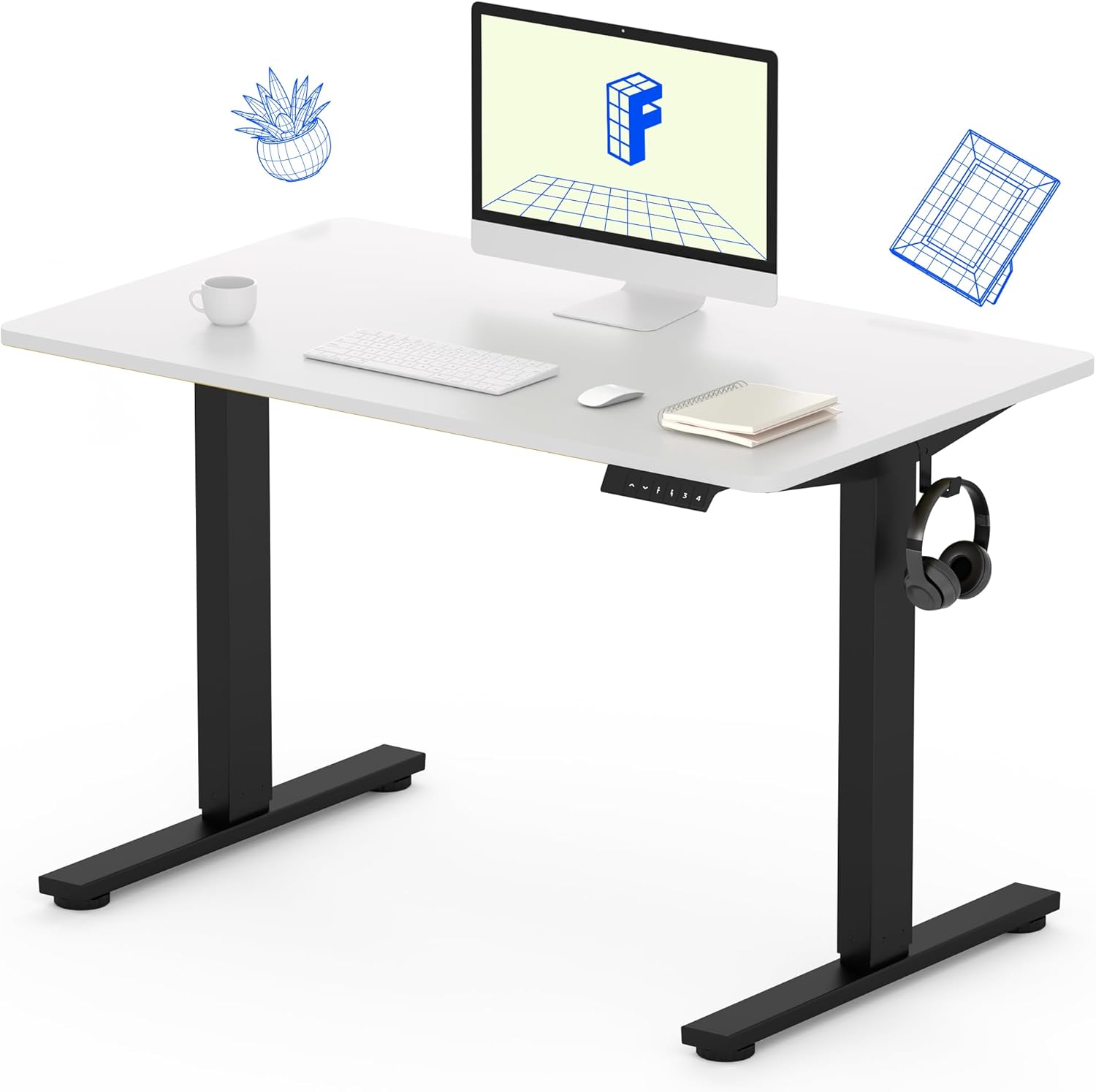 FLEXISPOT Electric Height Adjustable Standing Desk Heavy Duty Steel ...