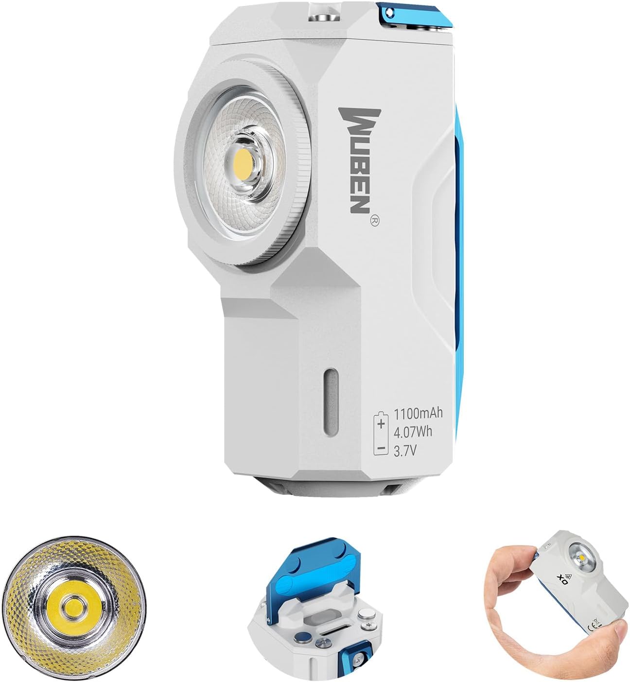 WUBEN X3 - Mini linterna recargable con base de carga e imán, linterna ...