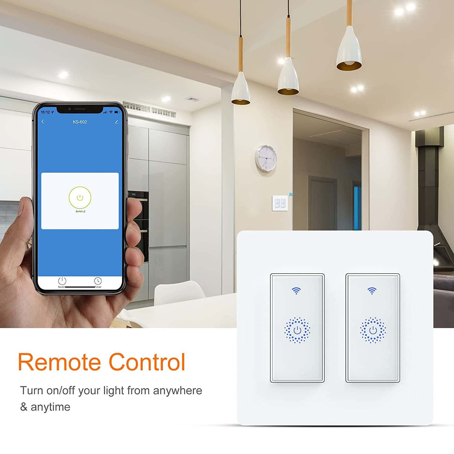 Snapklik.com : Nexete Smart Wi-Fi Wall Light Switch Compatible