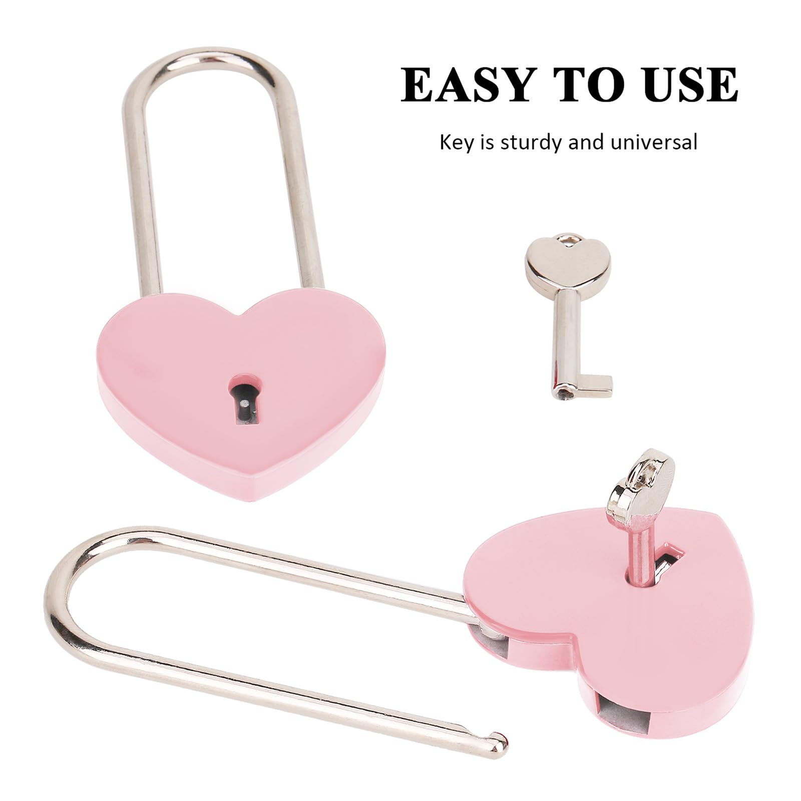 Snapklik.com : VeYocilk Love Lock,3.5" 50mm Rubber Paint Pink Heart ...