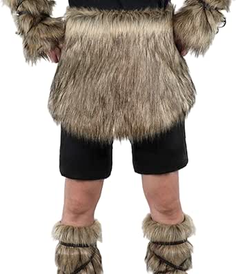 Amazon.com: Halloween Faux Fur Viking Costume Tippet Shawl Waist Cloth ...