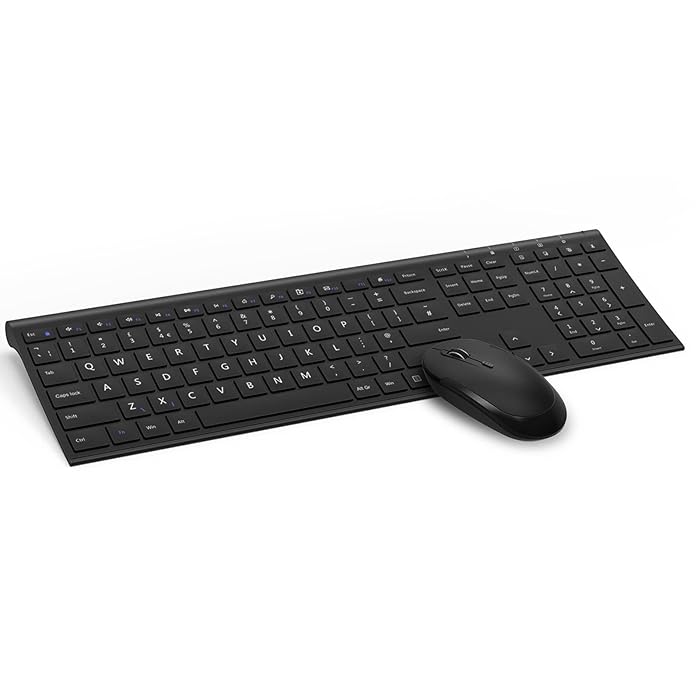Buy 2.4GHz USB Wireless Silent Keyboard and Mouse Combo, Full Size ...