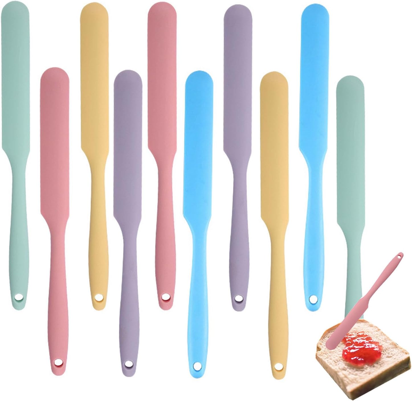 Amazon.com: Silicone Jar Spatulas, 10 Pieces Silicone Spatula Small ...