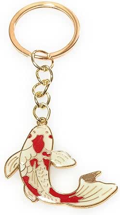 FizzyButton Gifts Red Koi Carp Fish Keyring Key Ring with Enamel Charm ...